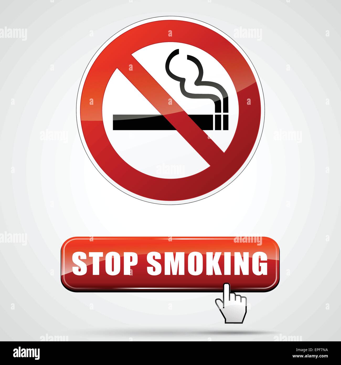 illustration of stop smoking sign with web button Stock Vector Image ...