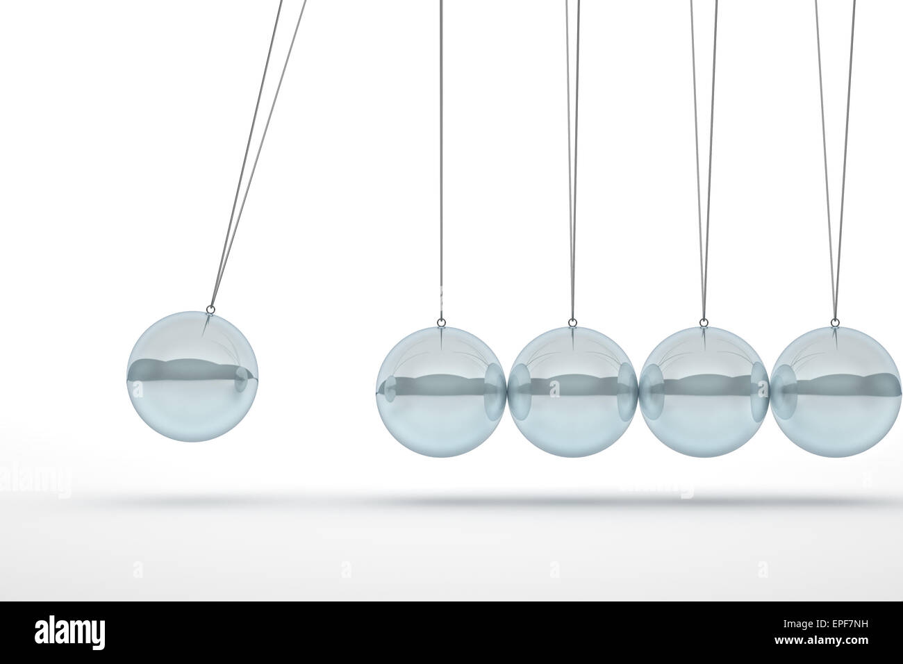 glass newton cradle 3d image Stock Photo - Alamy