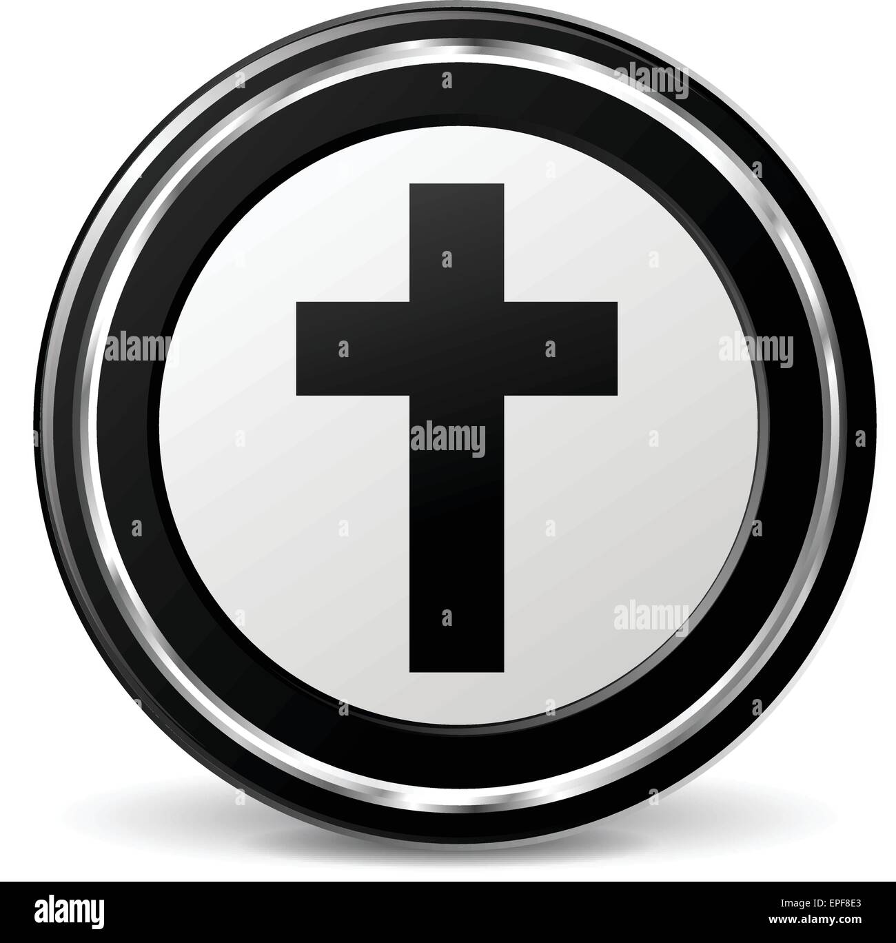 illustration of christianity black and silver icon Stock Vector Image ...
