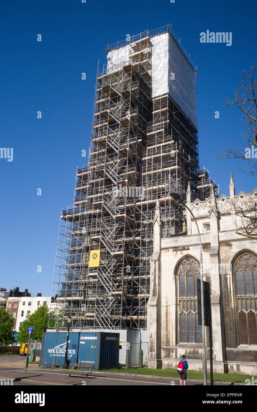 Scaffolding church spire construction hi-res stock photography and ...