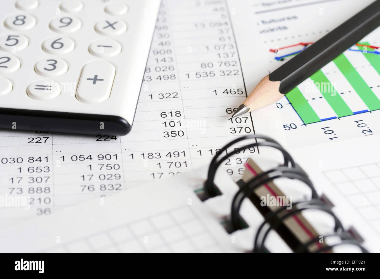 Financial accounting stock market graphs charts Stock Photo - Alamy