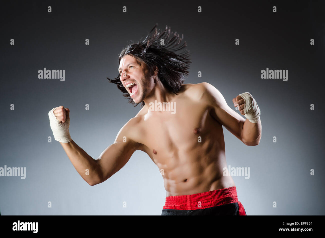 Ripped martial arts expert at training Stock Photo - Alamy