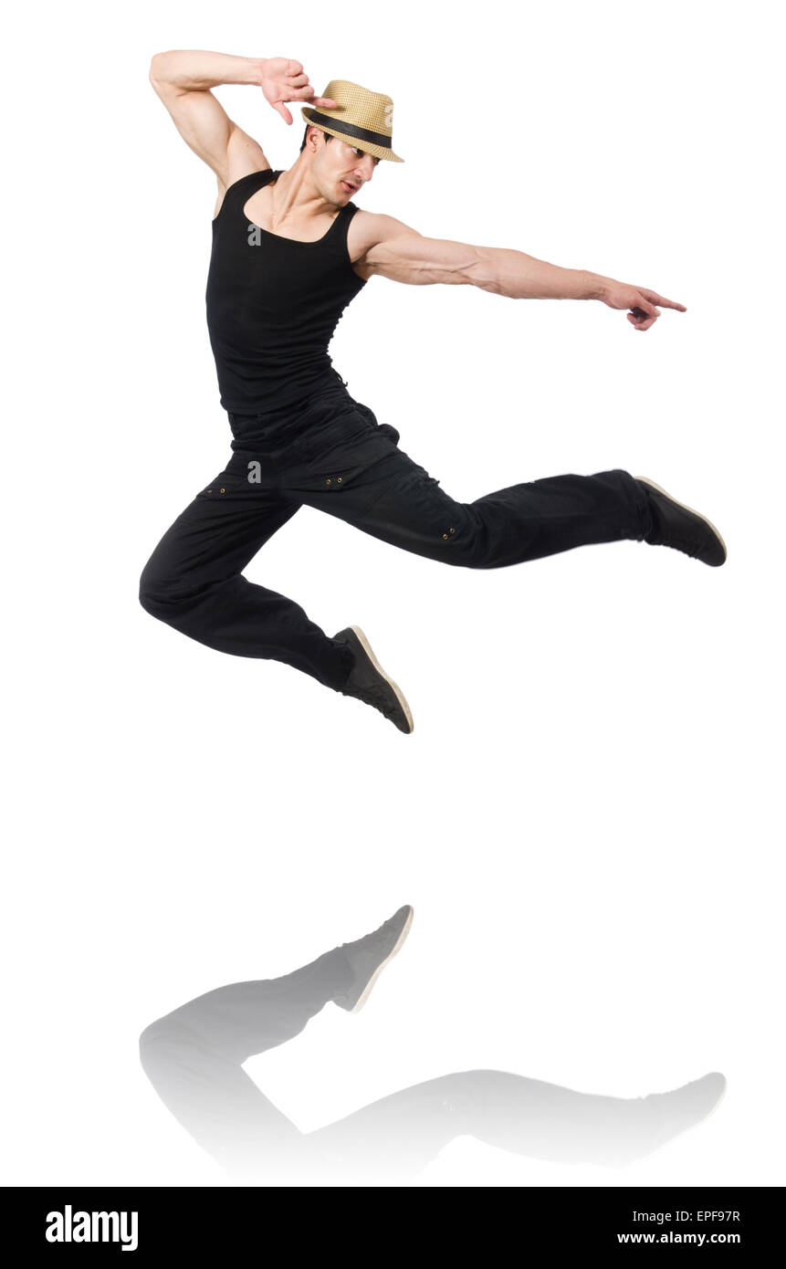 Dancer dancing dances isolated on white Stock Photo - Alamy