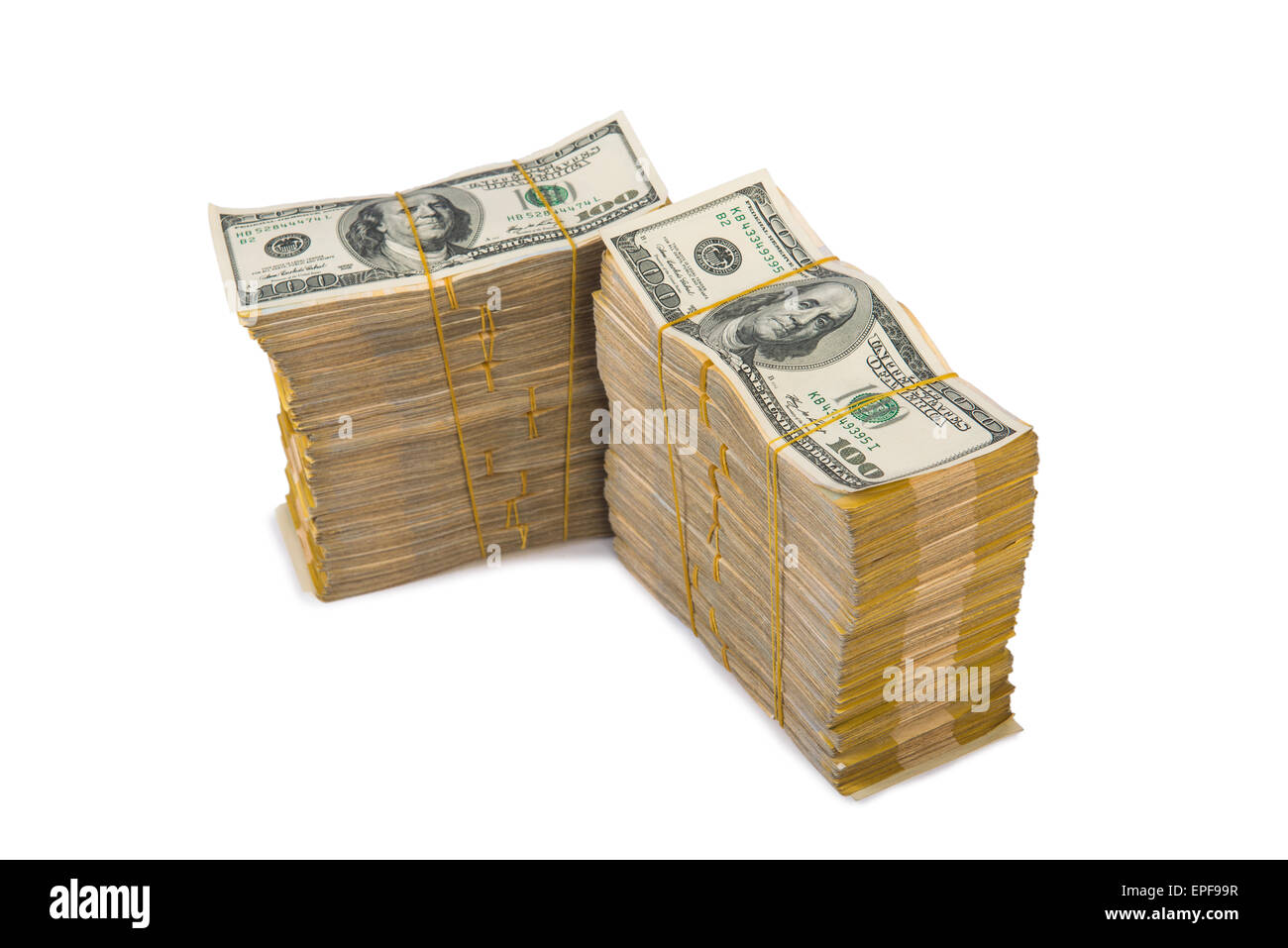 American dollar stack isolated on the white Stock Photo - Alamy