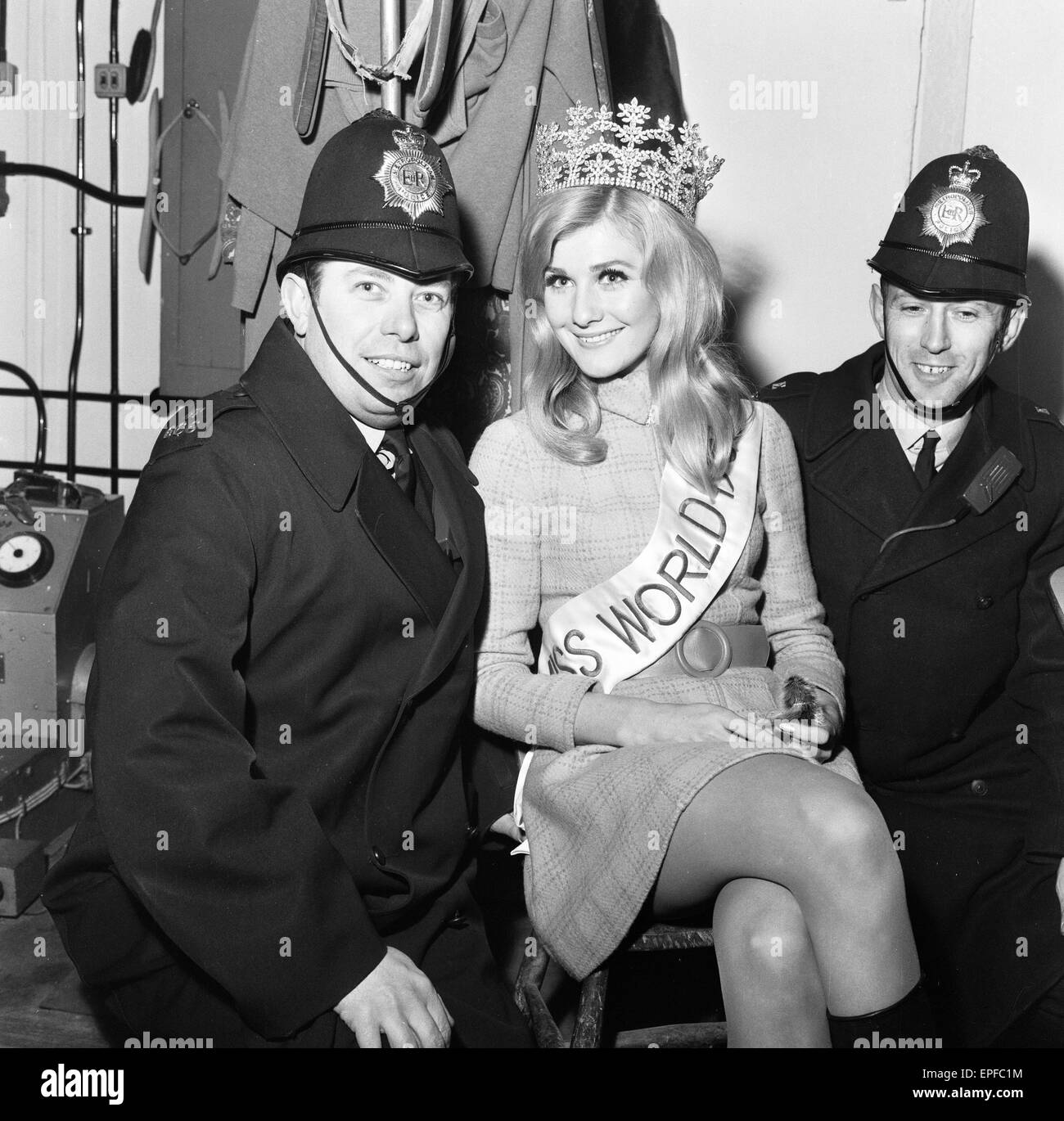 Penelope Plummer, newly crowned winner of Miss World 1968, pictured on ...