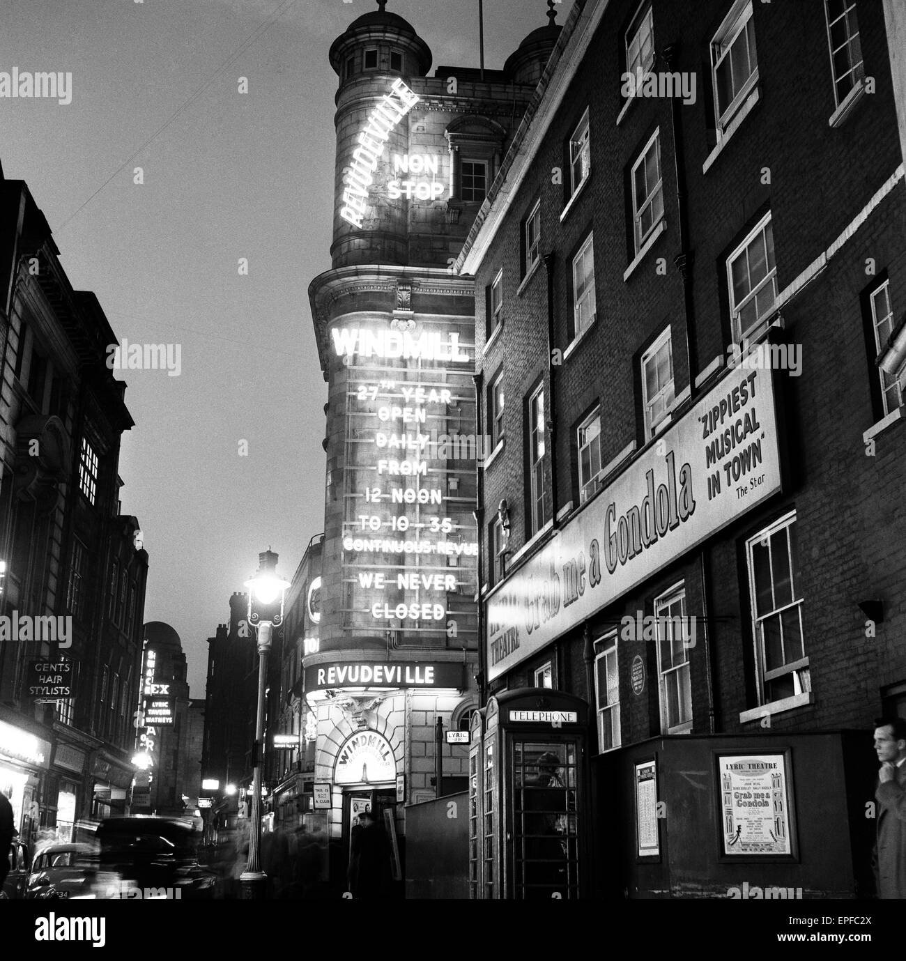 Windmill theatre 1958 Black and White Stock Photos & Images - Alamy