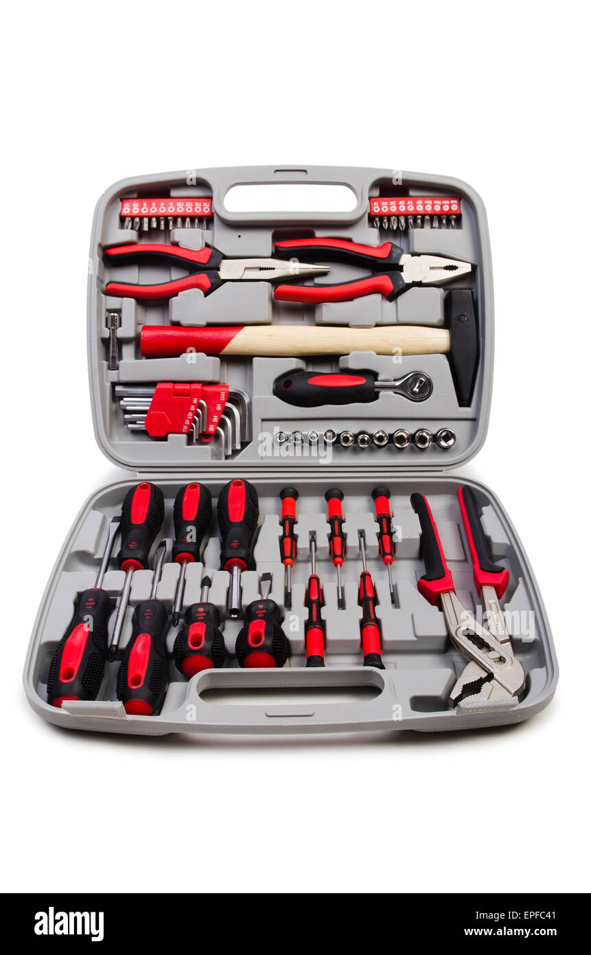 Toolkit isolated on the white background Stock Photo - Alamy