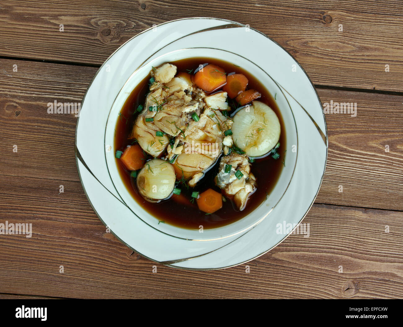 Matelote - French dish of fish with wine sauce Stock Photo - Alamy