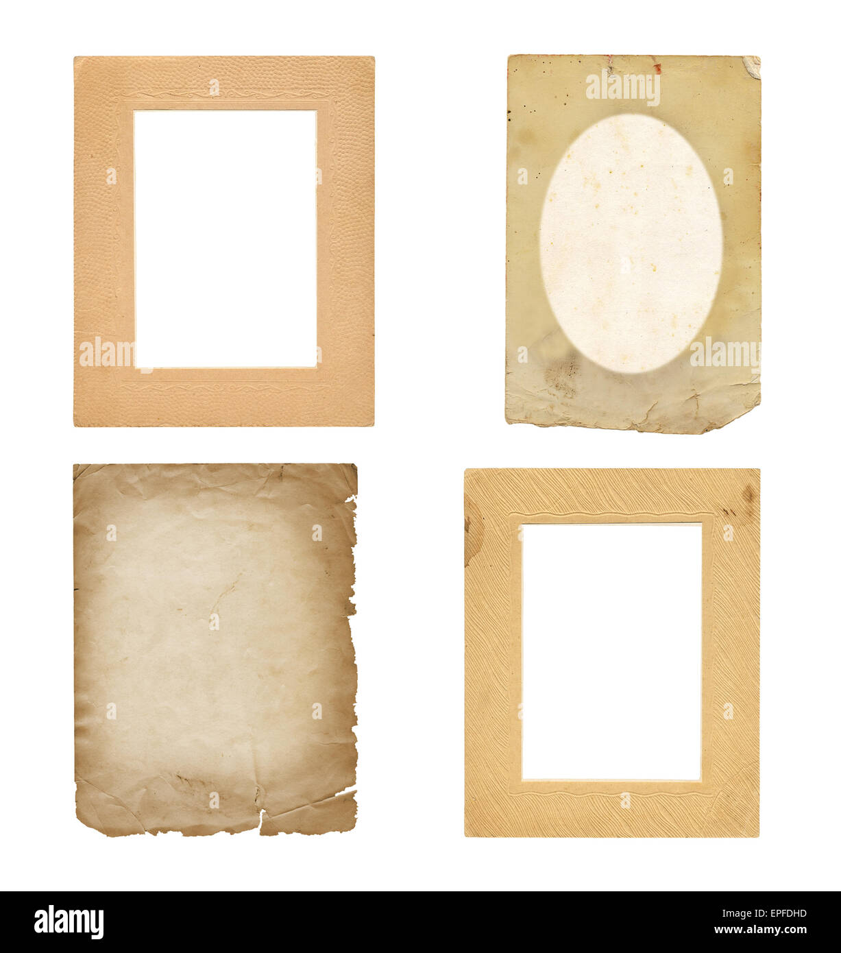 Set of old photo paper texture isolated on white background Stock Photo ...