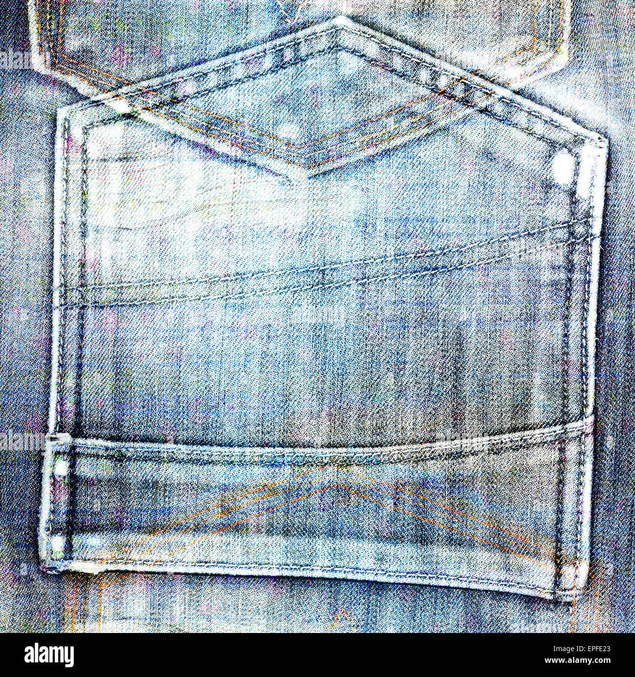 Old jeans background with hole in the style scrapbook Stock Photo - Alamy