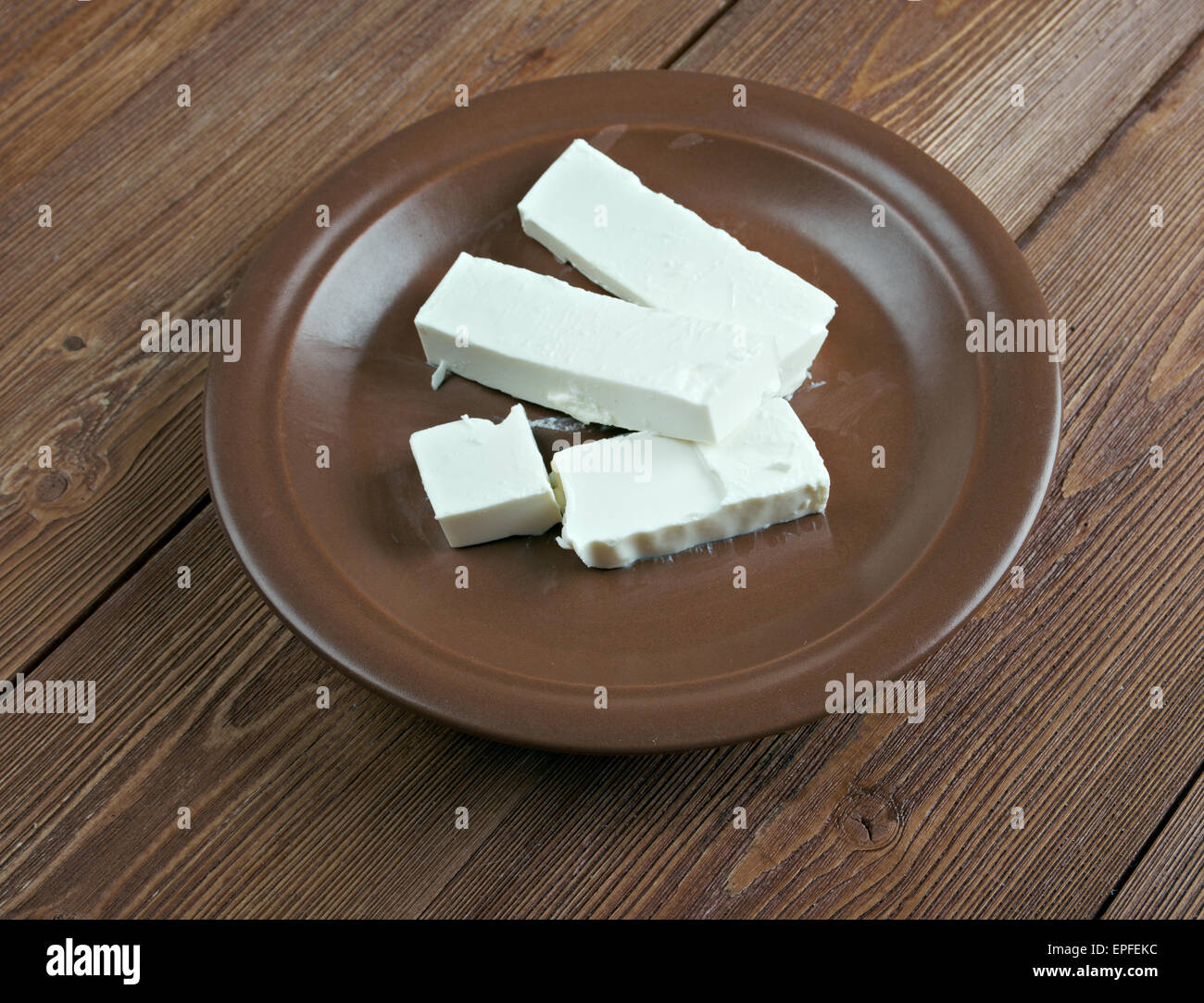 Baladi cheese - soft, white cheese originating in the Middle East Stock ...