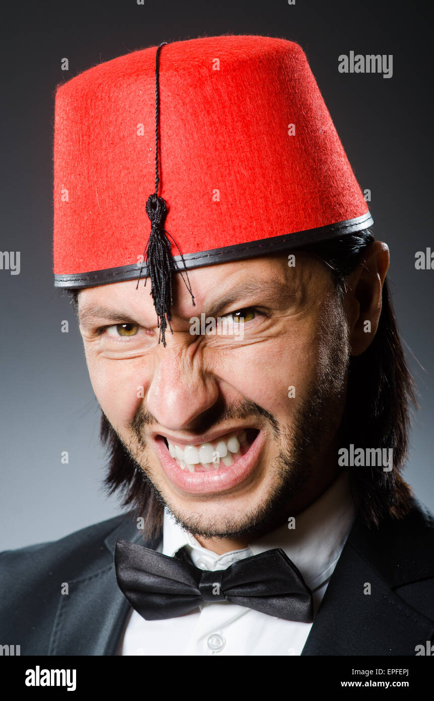 Man in traditional turkish hat and dress Stock Photo - Alamy