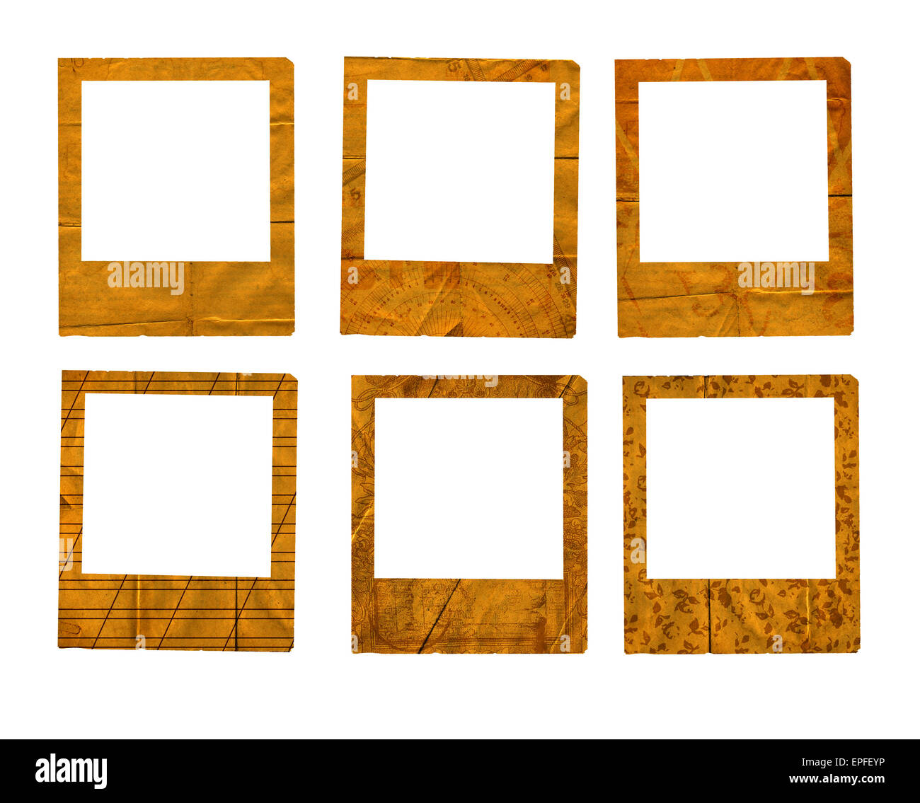 Set of old paper slides on white isolated background Stock Photo - Alamy