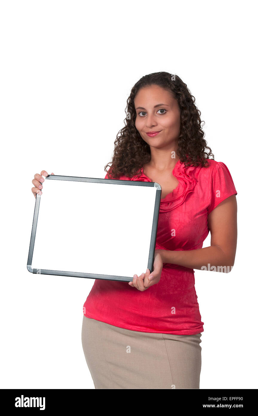 Indian woman holding blank sign hi-res stock photography and images - Alamy