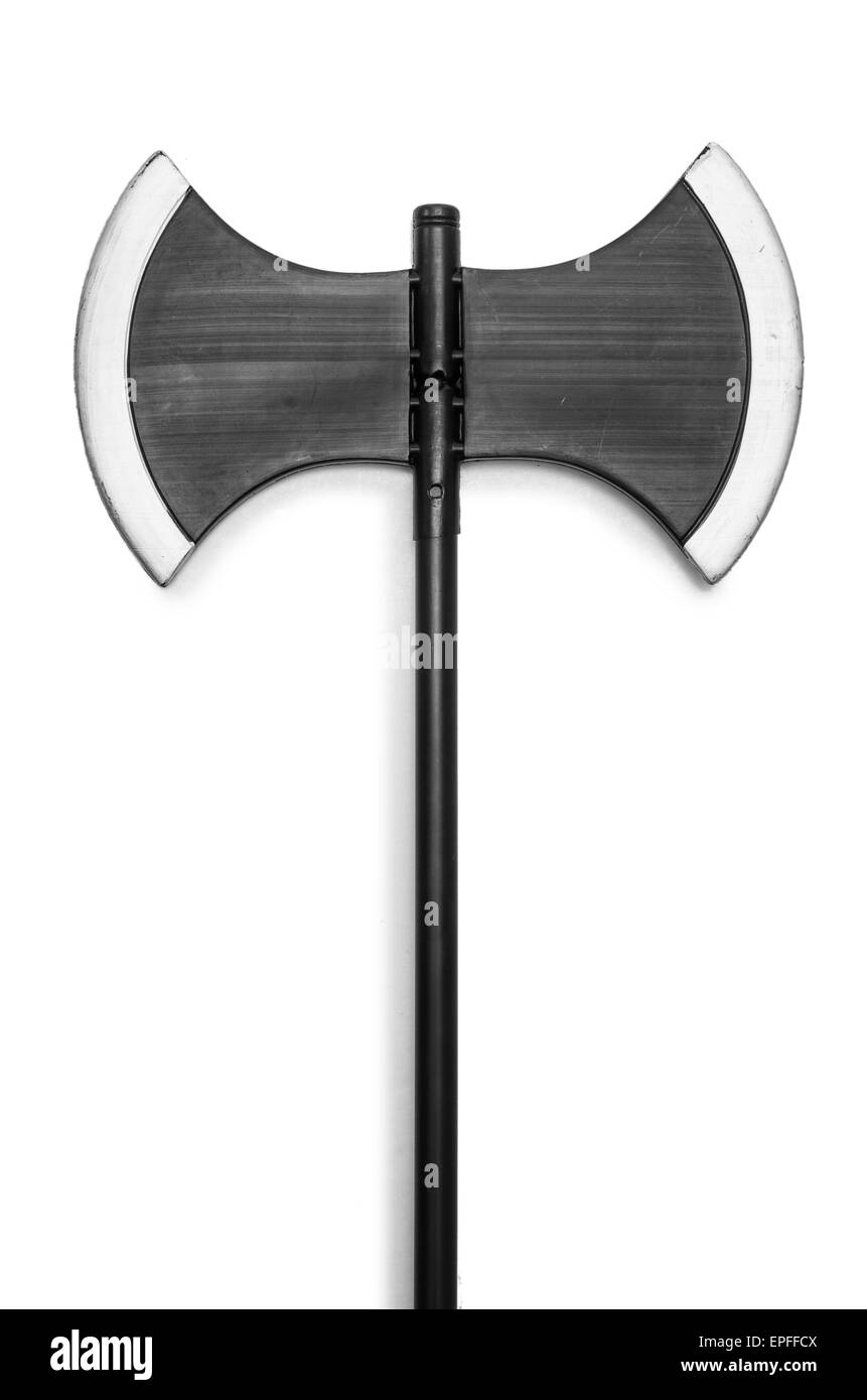 Metal axe isolated on the white background Stock Photo - Alamy