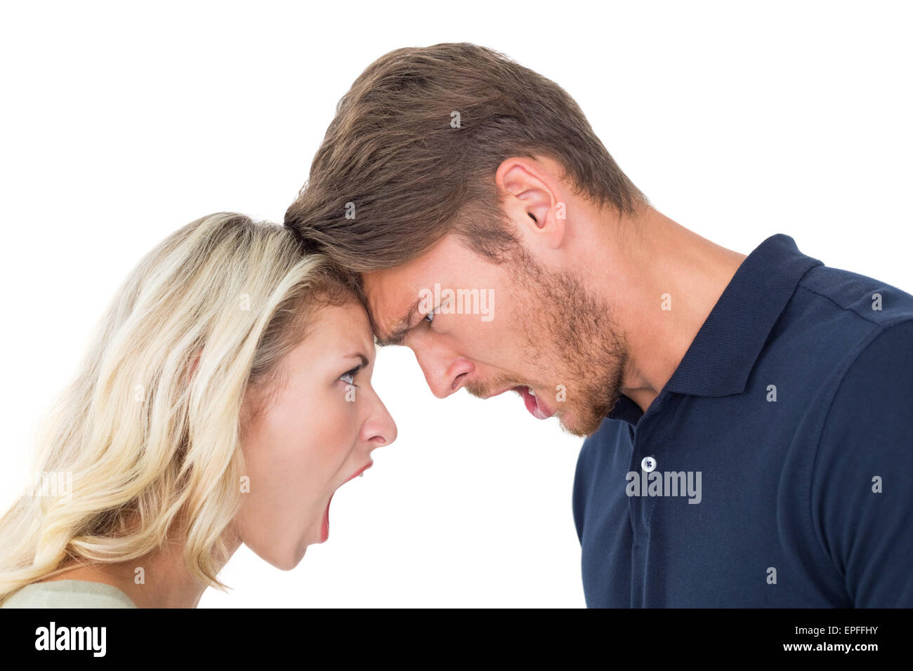 Man woman yelling at each other hi-res stock photography and images - Alamy