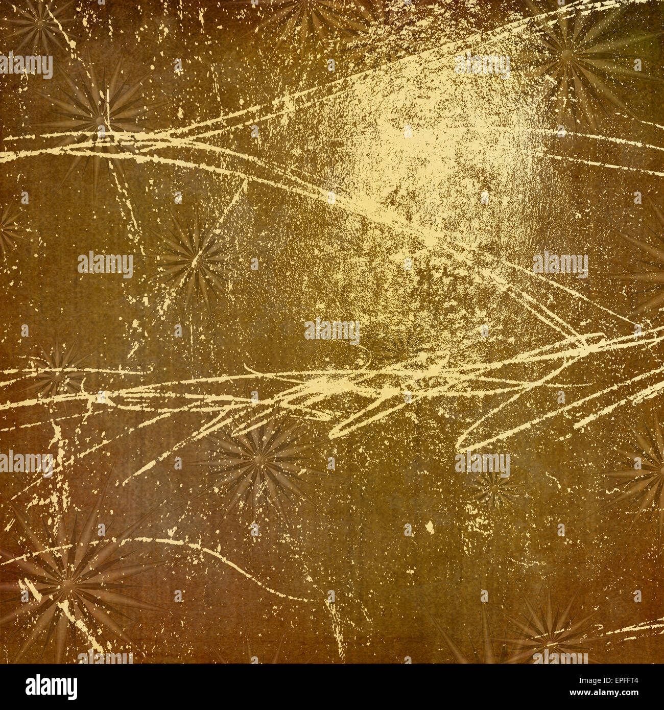 Abstract ancient background in scrapbooking style with gold ornamental ...