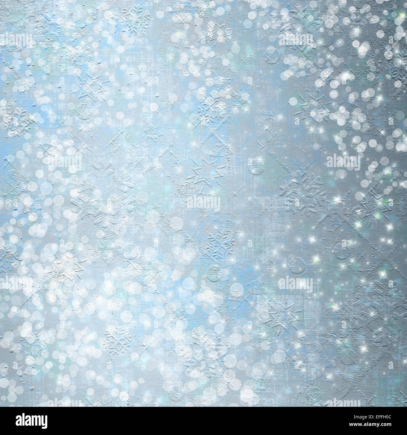 Abstract snowy background with snowflakes, stars and fun confetti Stock ...