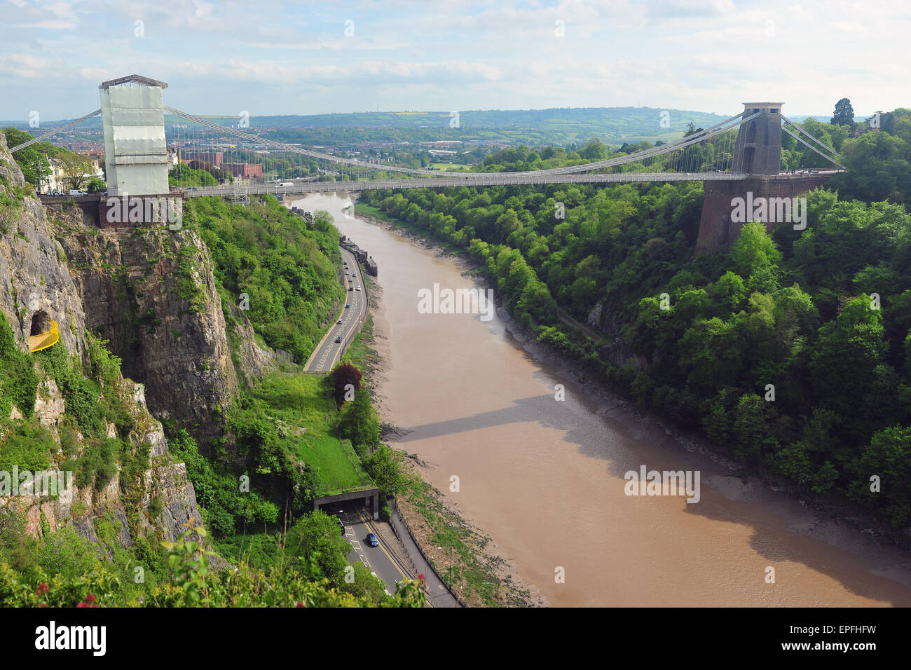 The iconic Clifton Suspension Bridge in bristol over the Avon gorge ...