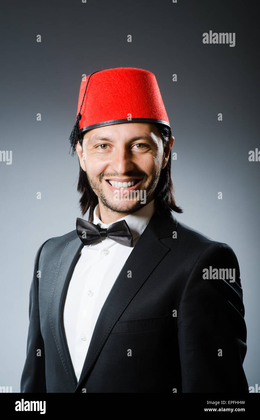 Man in traditional turkish hat and dress Stock Photo - Alamy