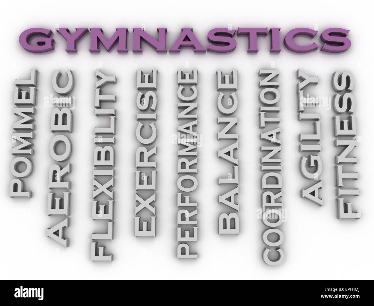 3d image Gymnastics issues concept word cloud background Stock Photo ...