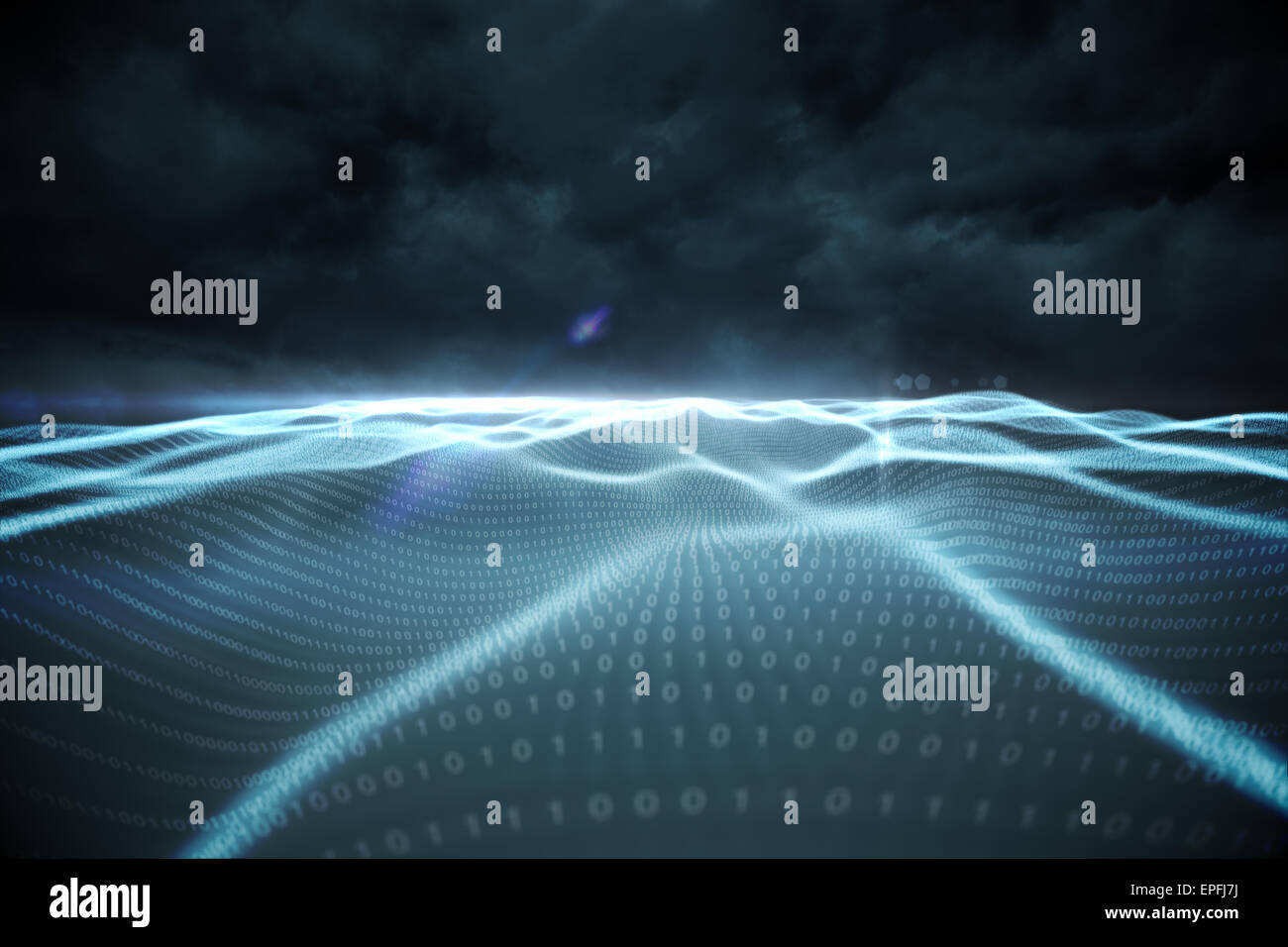 Digitally generated binary code landscape Stock Photo - Alamy