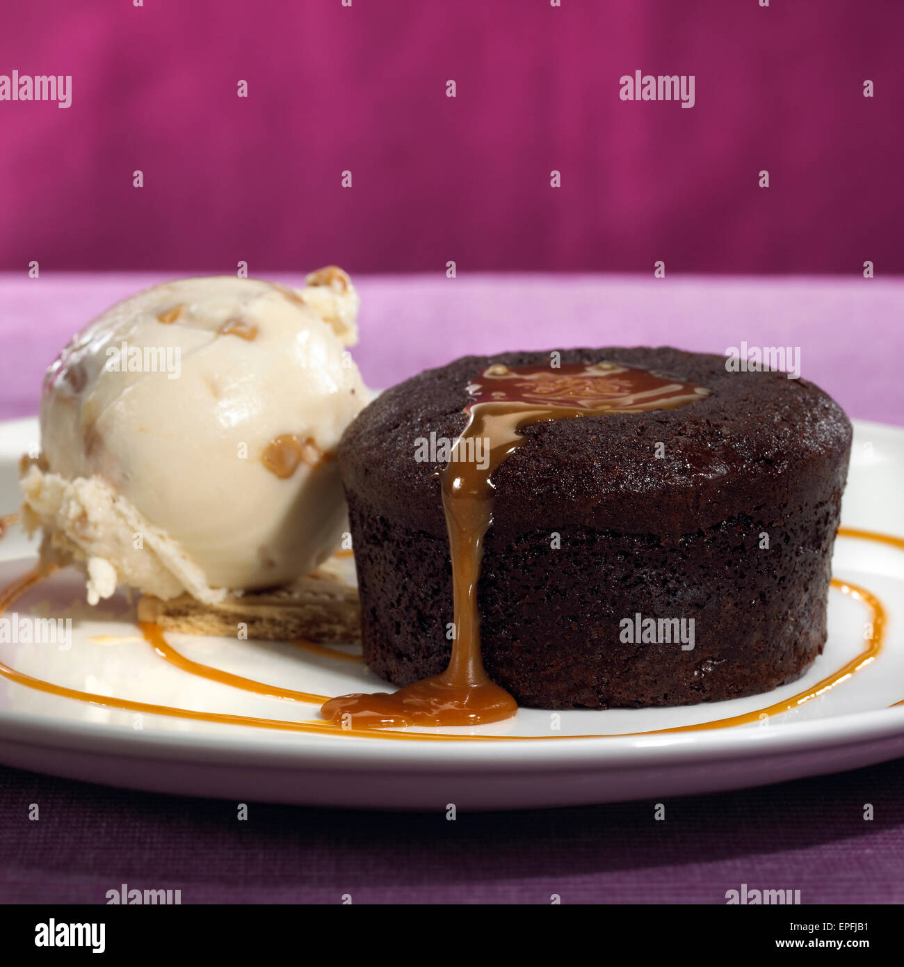 Chocolate & caramel shuffle with ice cream Stock Photo - Alamy