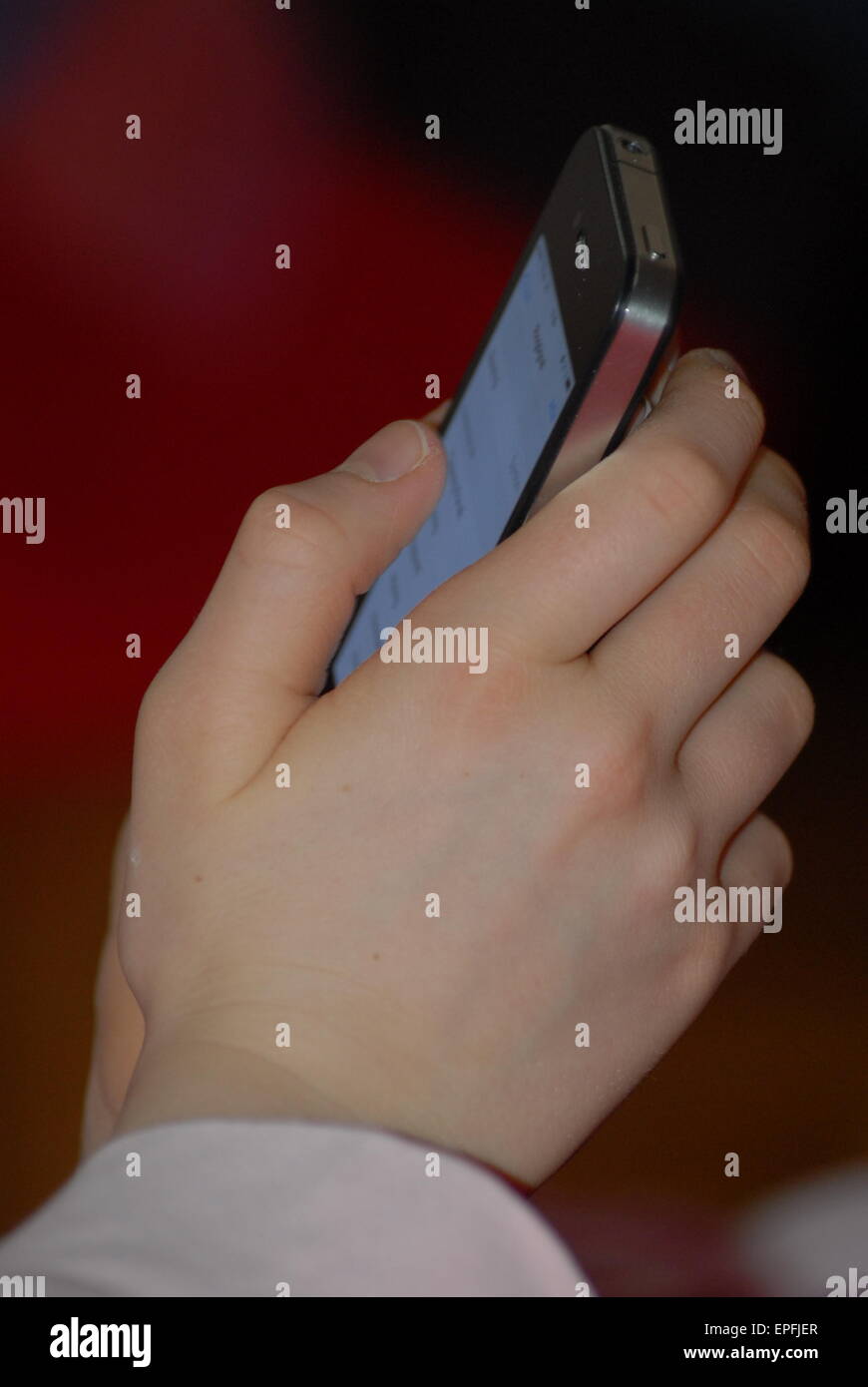 Child with Iphone Stock Photo - Alamy