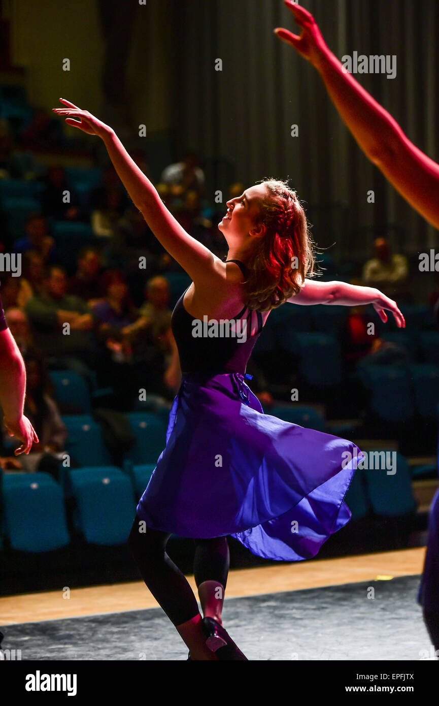 Dancers: Groups of Welsh university female students competing in a ...
