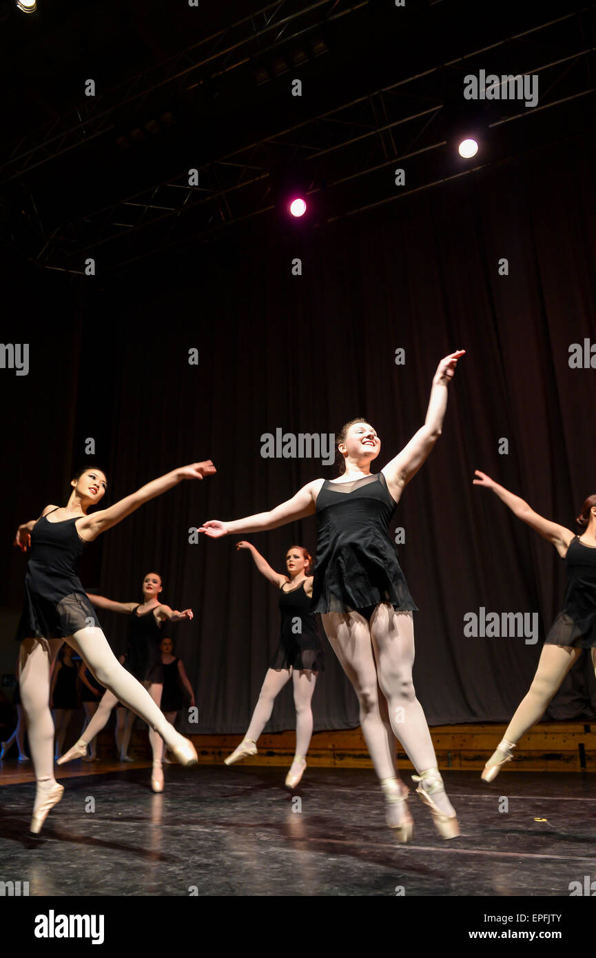 Ballet dancing: Groups of Welsh university female students competing in ...