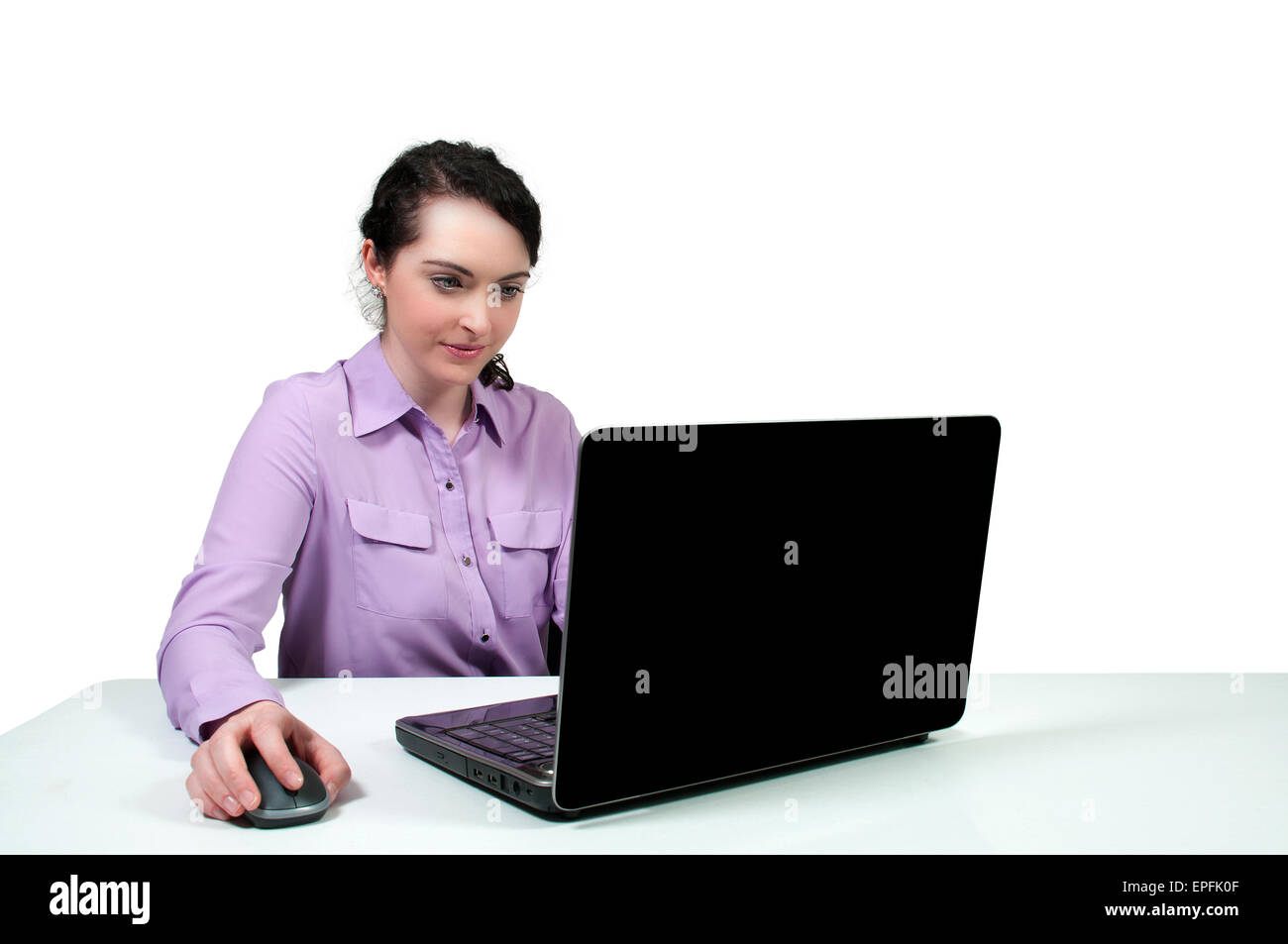 Woman Using Laptop Stock Photo - Alamy