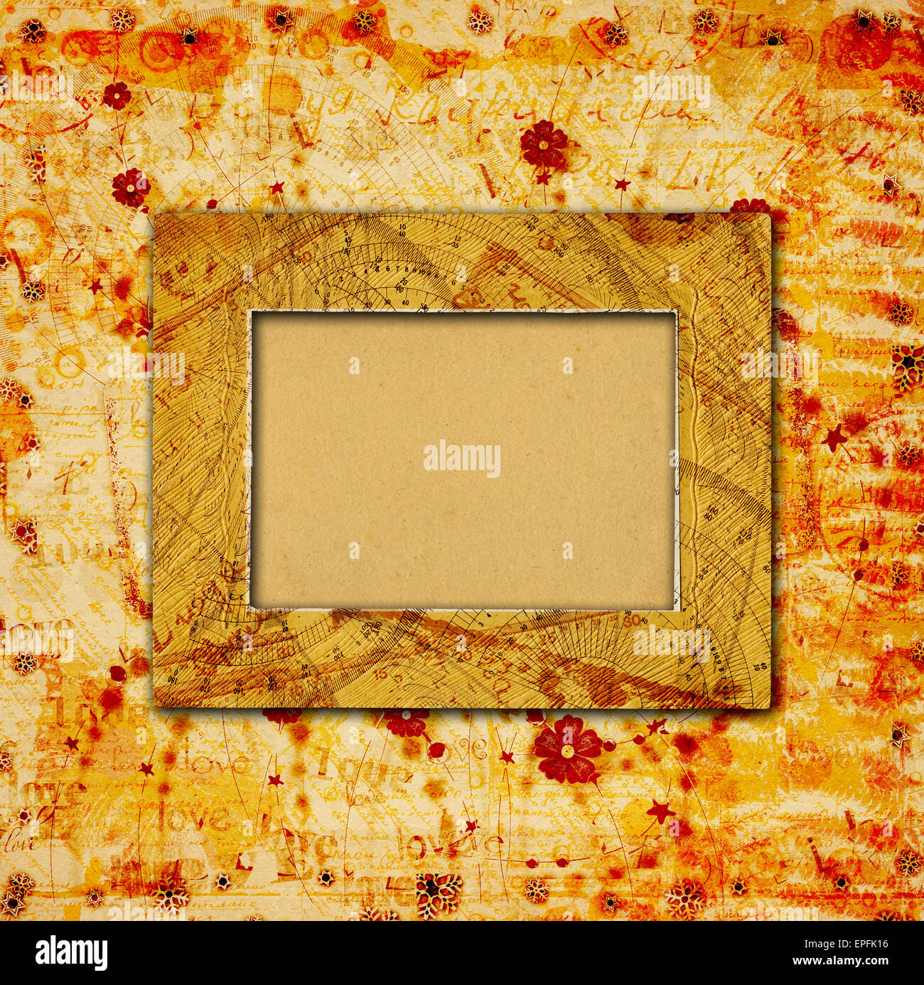 Abstract ancient background in scrapbooking style with chaotic ...