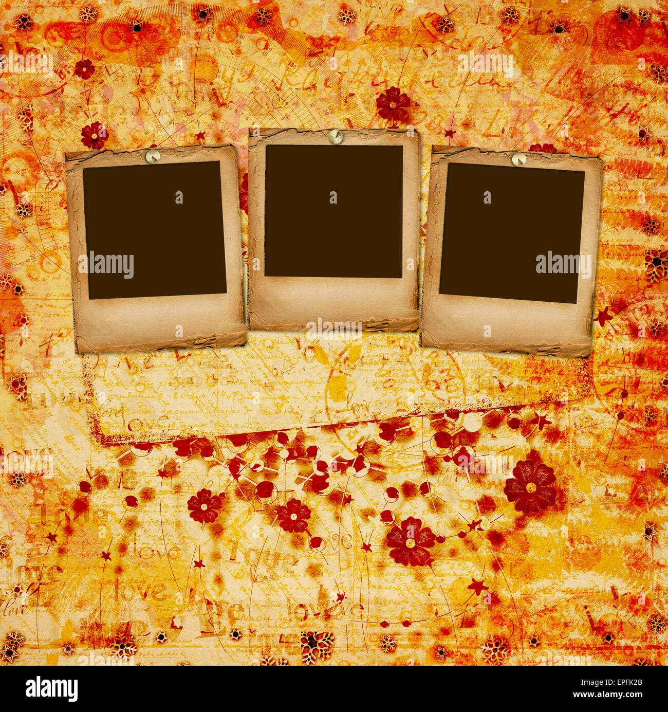 Abstract ancient background in scrapbooking style with chaotic ...