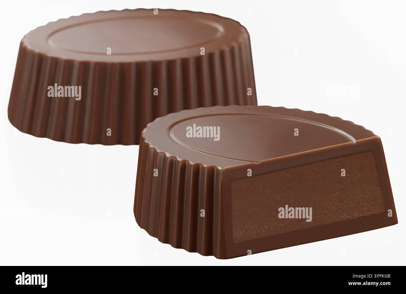 Chocolates praline isolated on white background Stock Photo - Alamy
