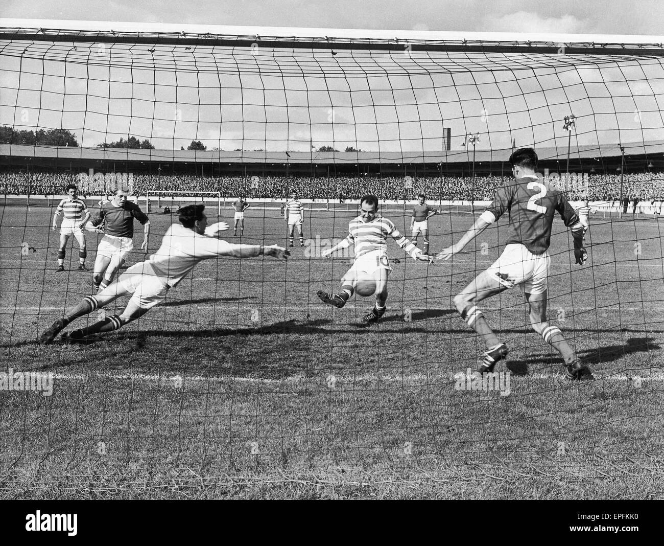 John Divers scores a goal Celtic v Clyde at Shawfield Sept 15th 1962 ...