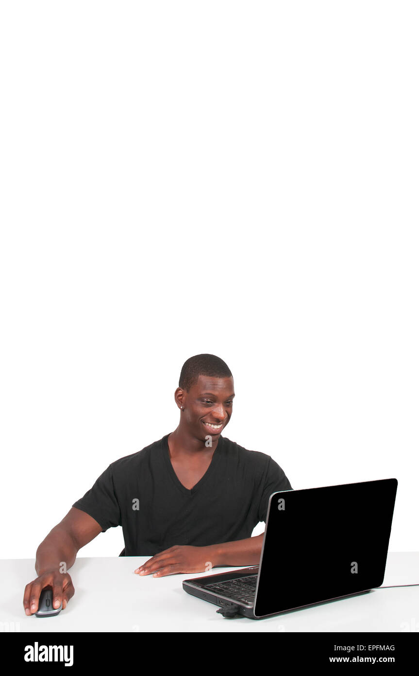 Man Using Computer Stock Photo - Alamy