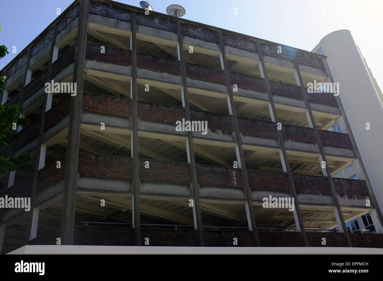 The side of an exposed concrete building in the centre of Bristol Stock ...