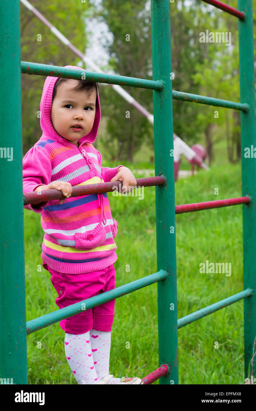 Kid climbing ladder hi-res stock photography and images - Alamy
