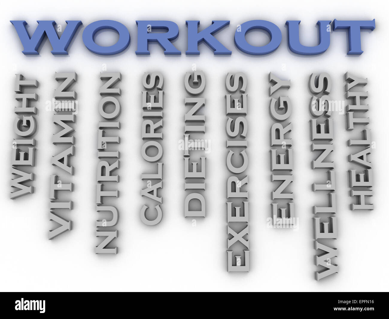 3d image Workout issues concept word cloud background Stock Photo - Alamy