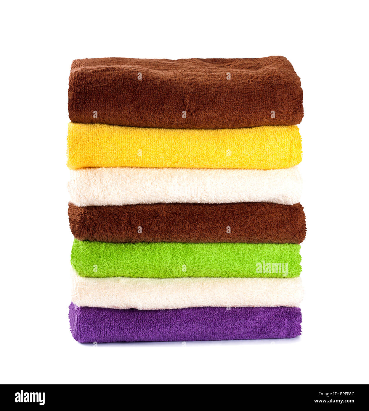 Stack of clean fresh towels isolated on white background Stock Photo ...
