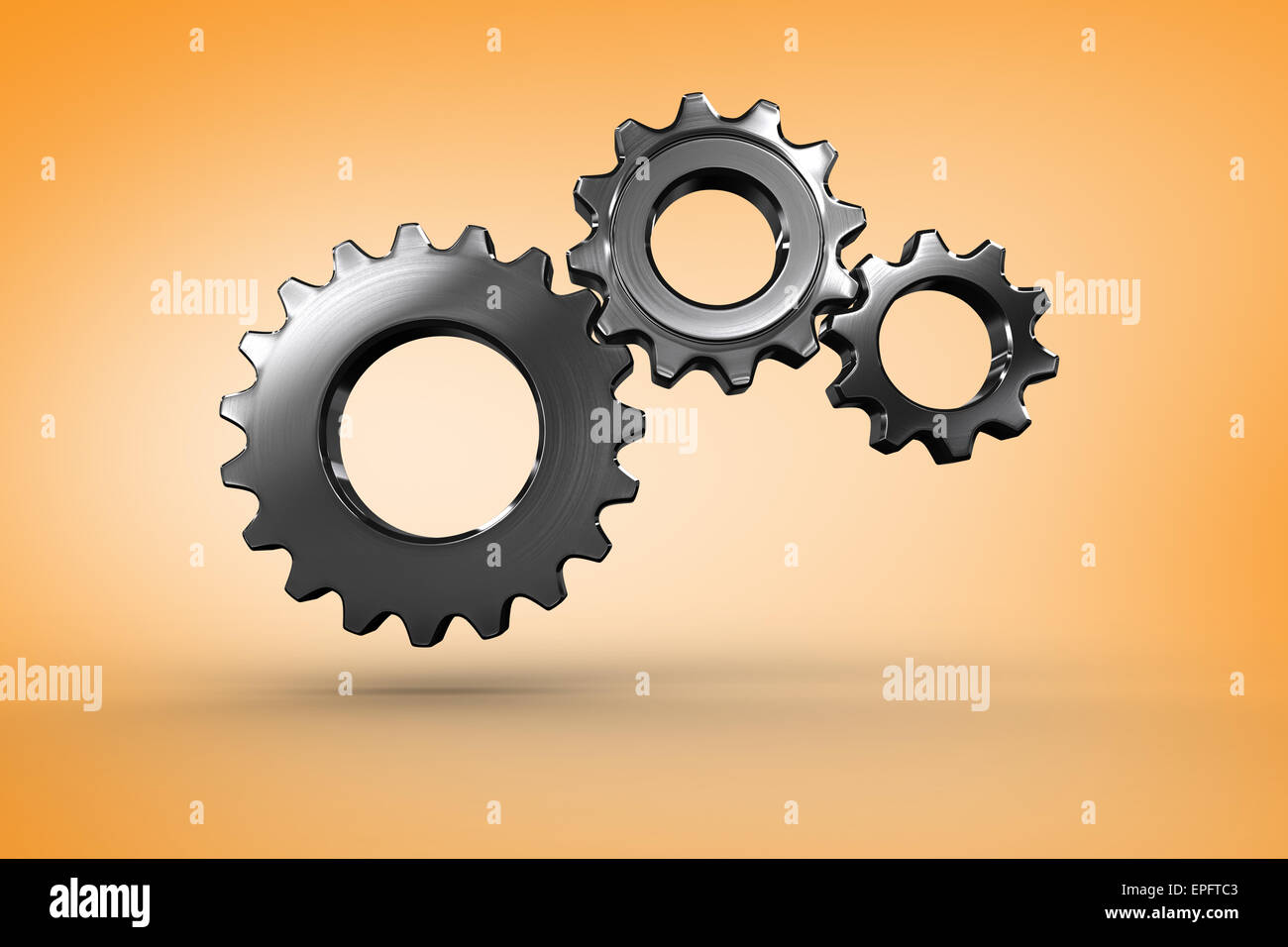 Composite image of metal cogs and wheels connecting Stock Photo - Alamy