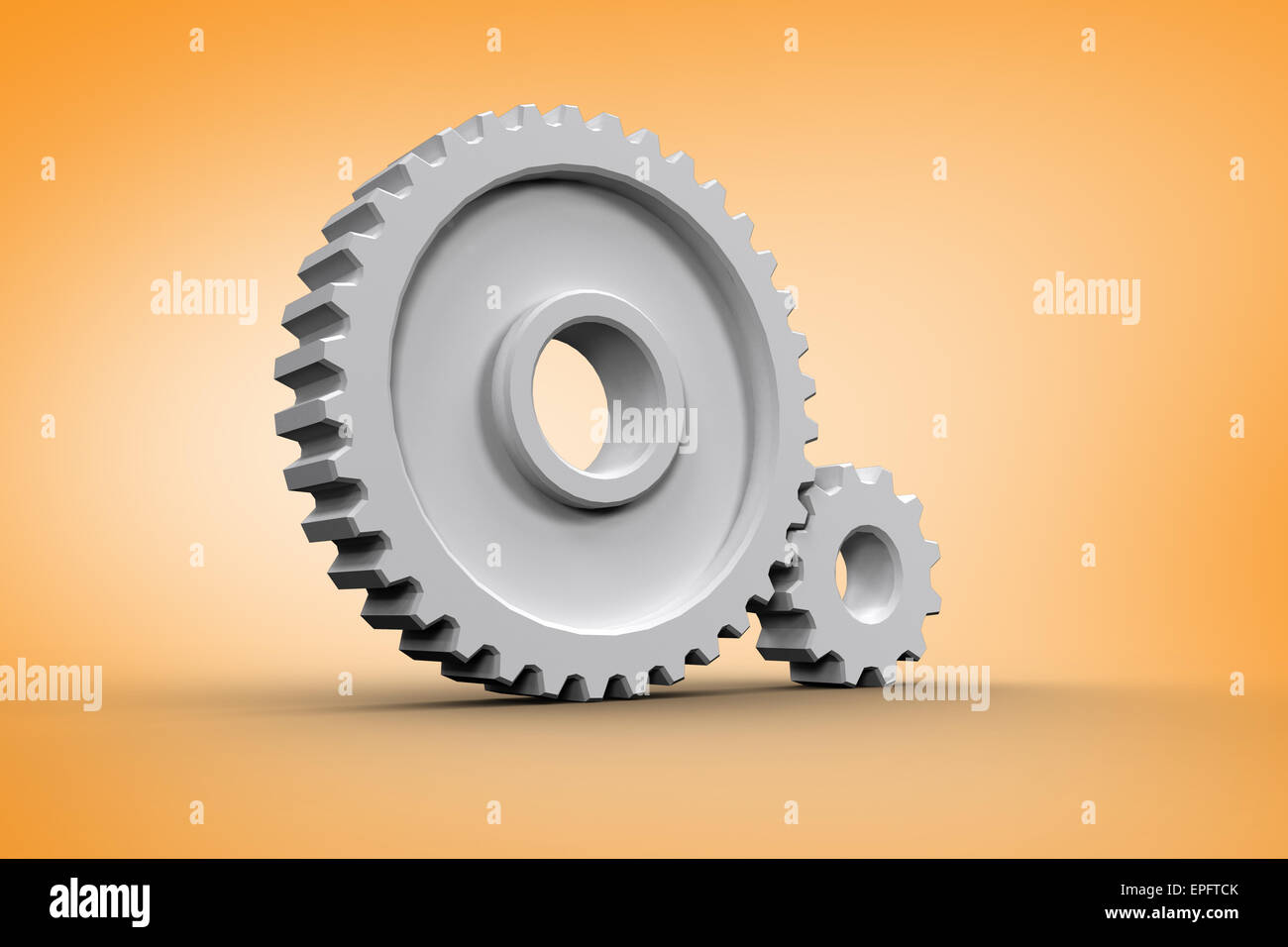 Composite image of white cogs and wheels connecting Stock Photo - Alamy