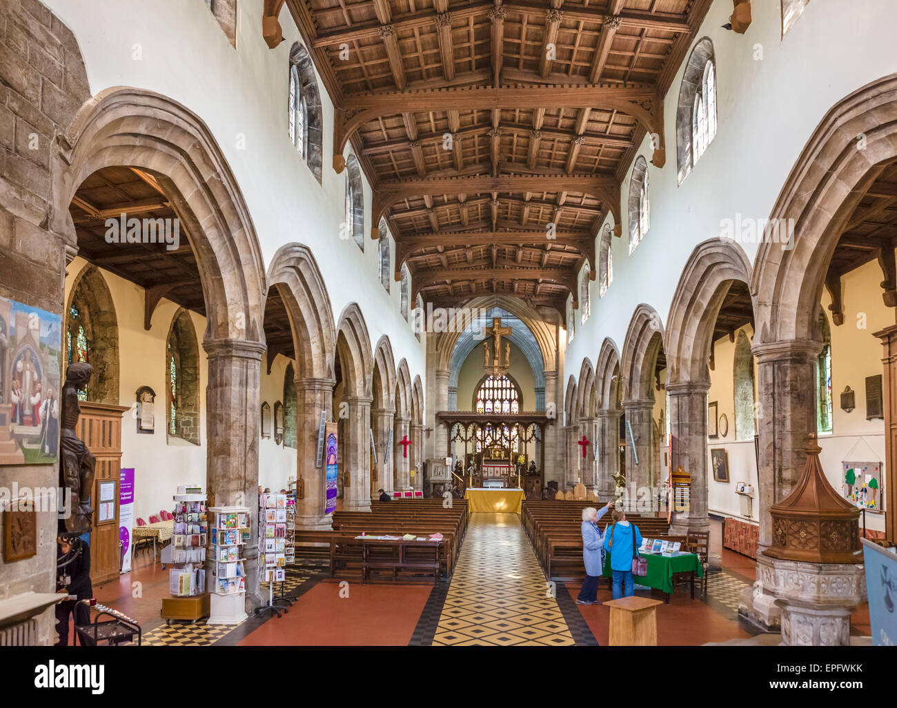 Interior of Bangor Cathedral, Bangor, Gwynedd, Wales, UK Stock Photo ...