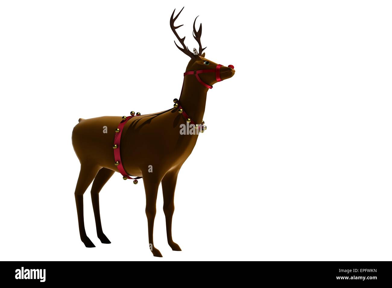 Digital santas reindeer with bells Stock Photo - Alamy