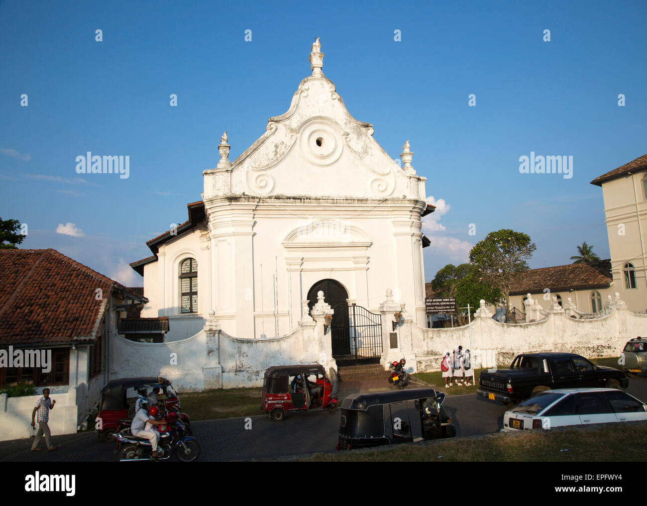 Whitewashed building Dutch Reformed Church historic town of Galle, Sri ...