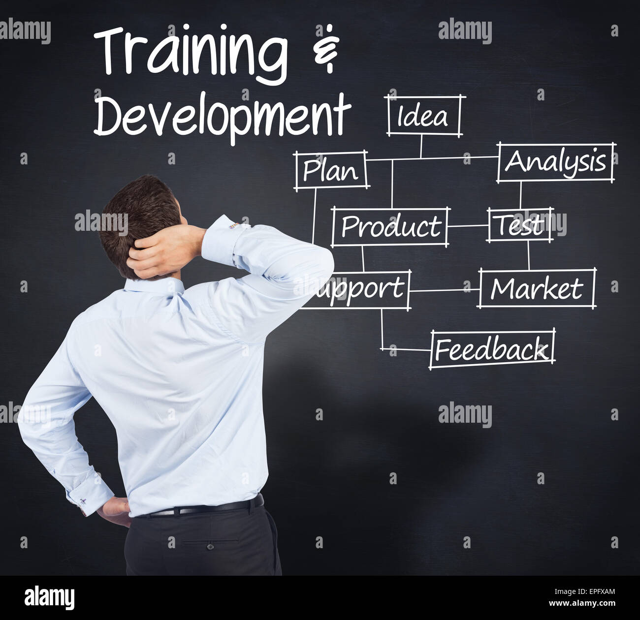 Composite image of thinking businessman scratching head Stock Photo - Alamy