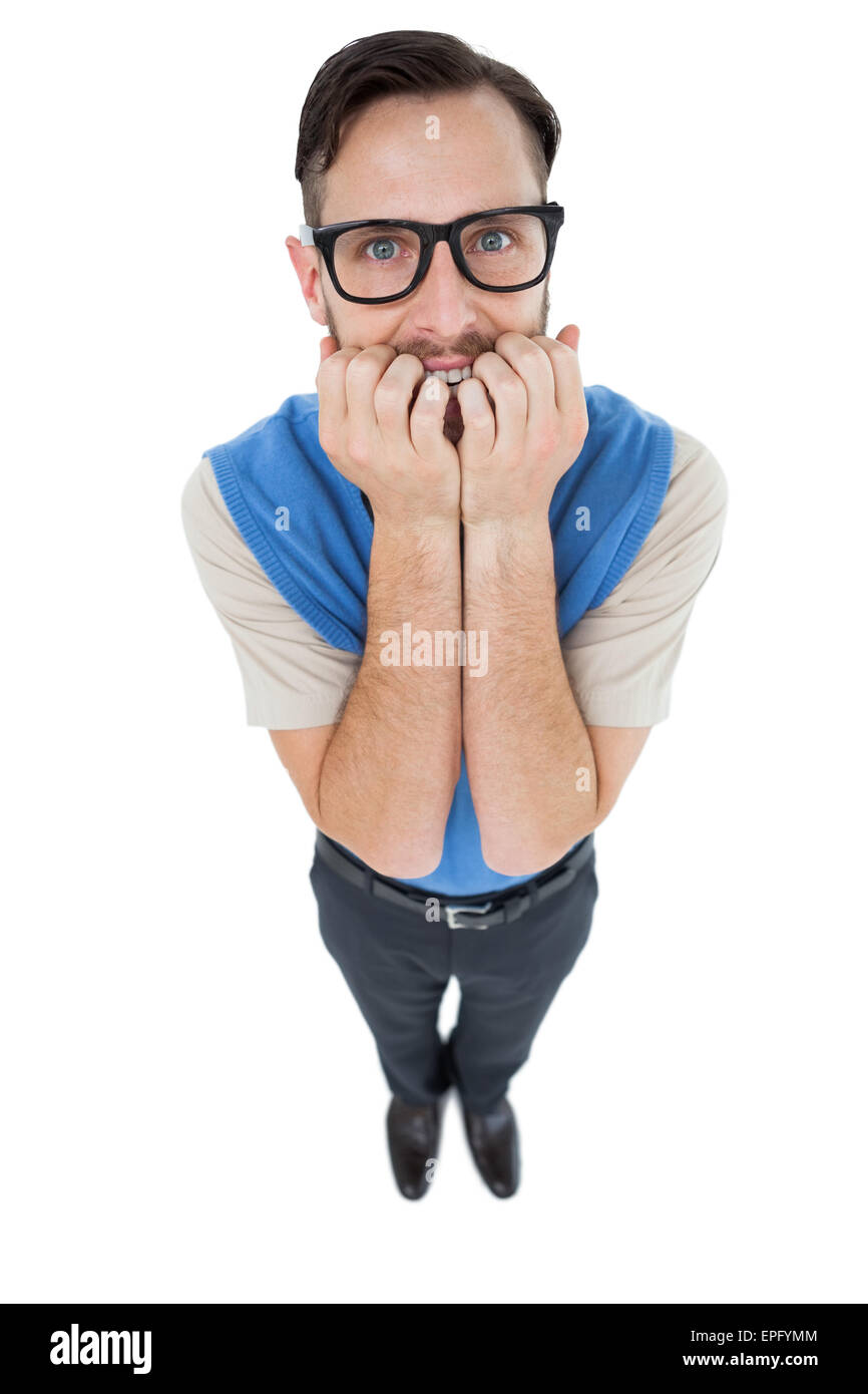 Geeky man looking to camera standing hi-res stock photography and ...