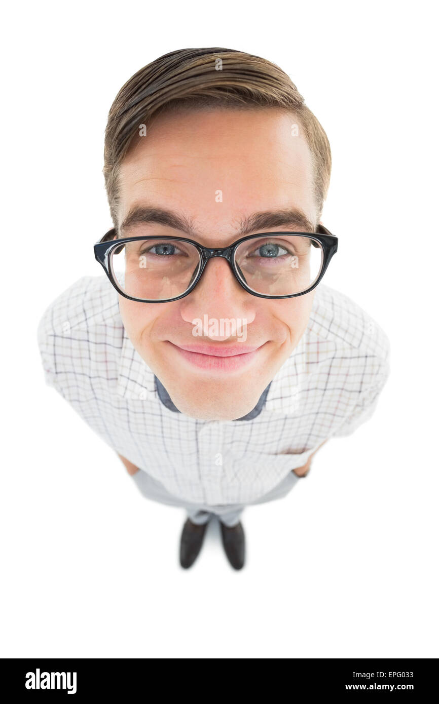 Geeky hipster smiling at camera Stock Photo - Alamy