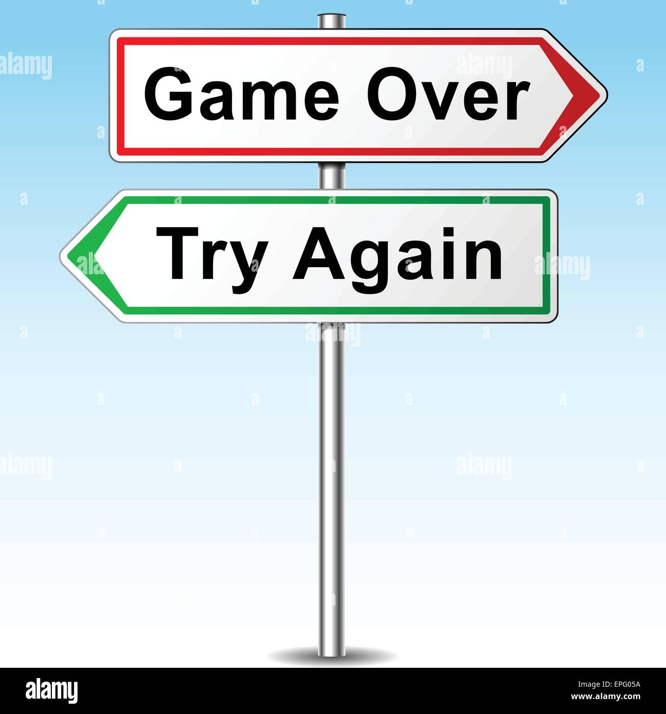 illustration of game over and try again directional sign Stock Vector ...