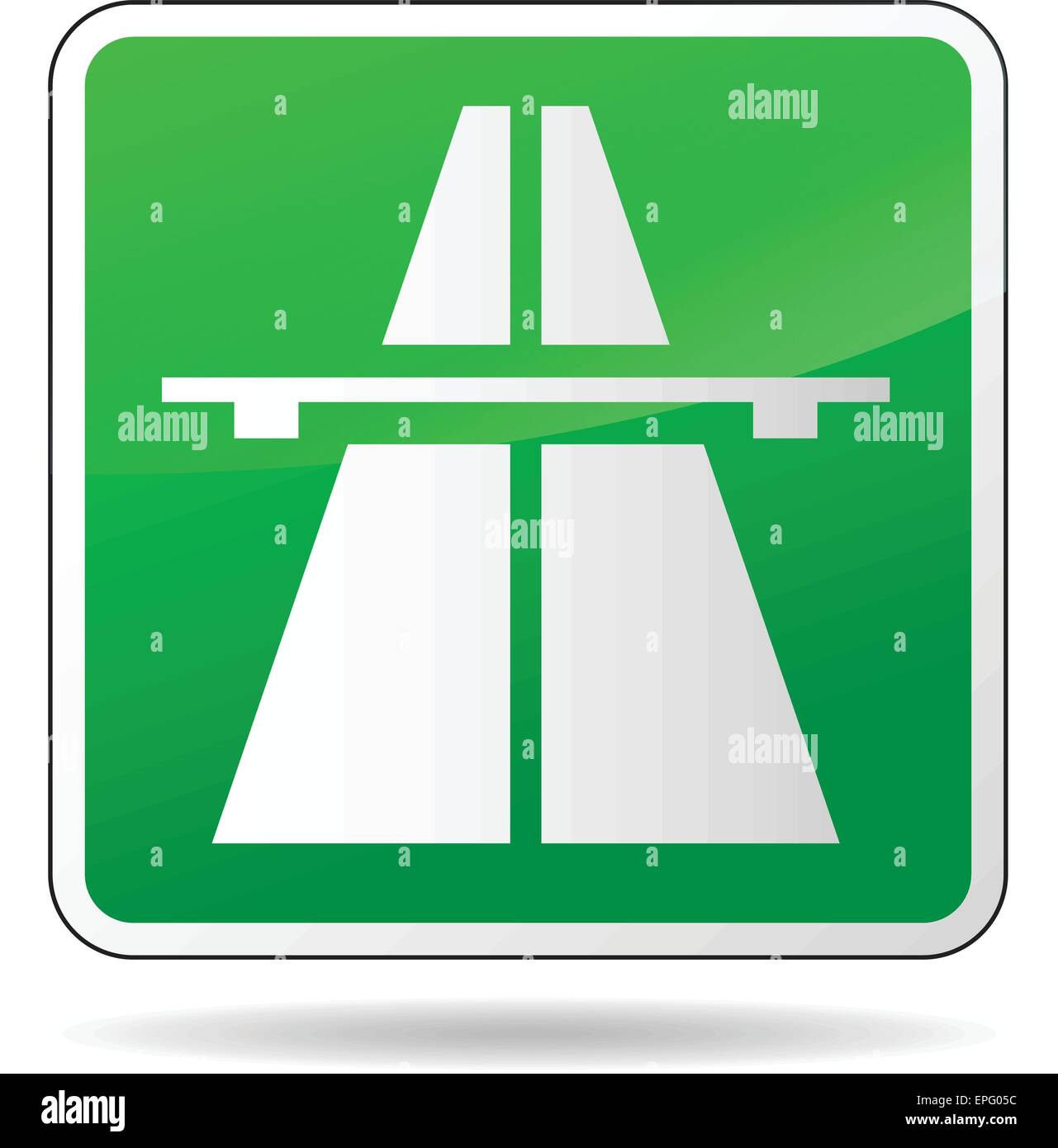 illustration of green freeway sign on white background Stock Vector ...